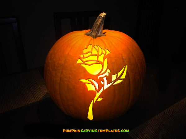 ROSE PUMPKIN CARVING TEMPLATE DIGITAL DOWNLOAD – PumpkinCarvingTemplates